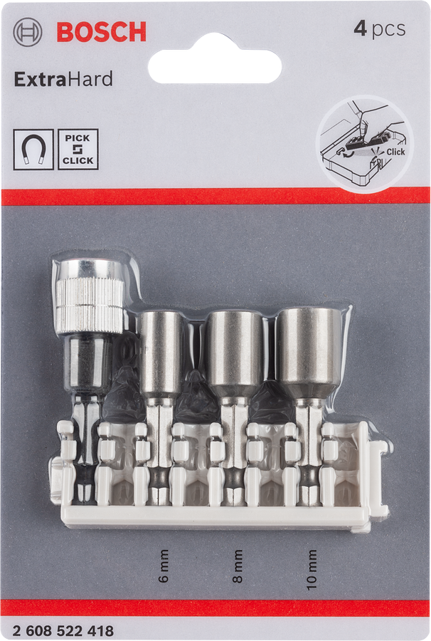 Pick & Click Extra Hard Screwdriver Bit and Nutsetter Pack, 4-piece ...